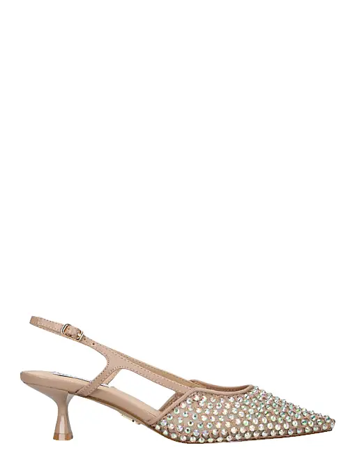 Steve Madden Legaci Rhinestone-embellished Slingbacks - Beige