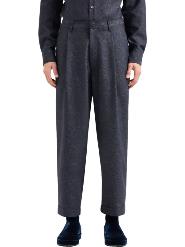 Giorgio Armani Pleated Tapered Trousers - Grey