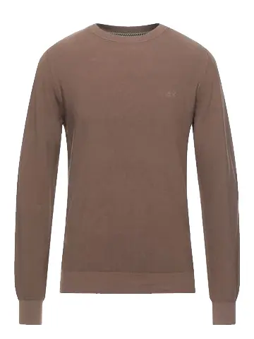 SUN 68 Knitted Cotton Sweater - Brown