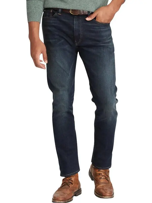 Ralph Lauren Big & Tall Hampton Relaxed Straight Fit Lightweight Stretch Jeans - Blue