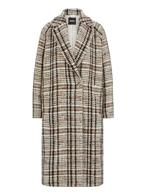 Hugo Boss Check-pattern Coat - Neutrals
