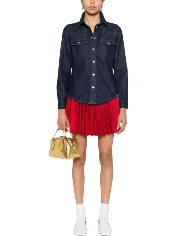 SELF-PORTRAIT Pleated Mini Skirt - Red