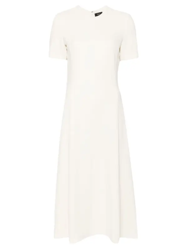 Theory Crepe Midi Dress - Neutrals