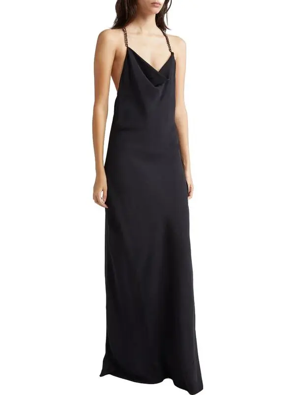 Stella McCartney Crystal Embellished Halter Dress - Black