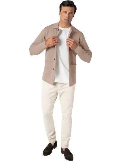 Robert Talbott Landon Merino Wool Sweater Jacket - Sand