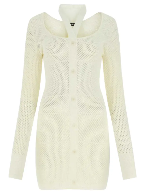 ANDREĀDAMO Stretch Knit Midi-dress - White