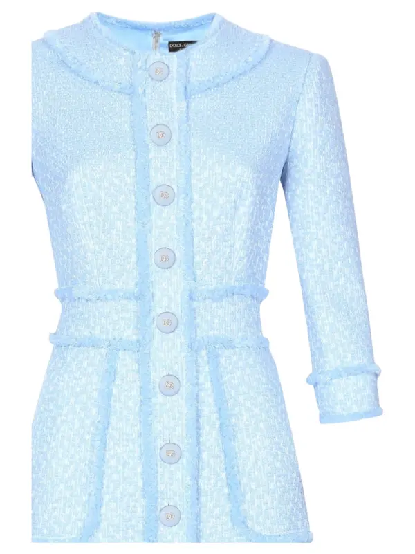 Dolce & Gabbana A-line Tweed Dress - Purple