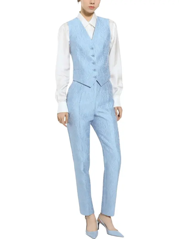 Dolce & Gabbana Floral-jacquard Waistcoat - Blue