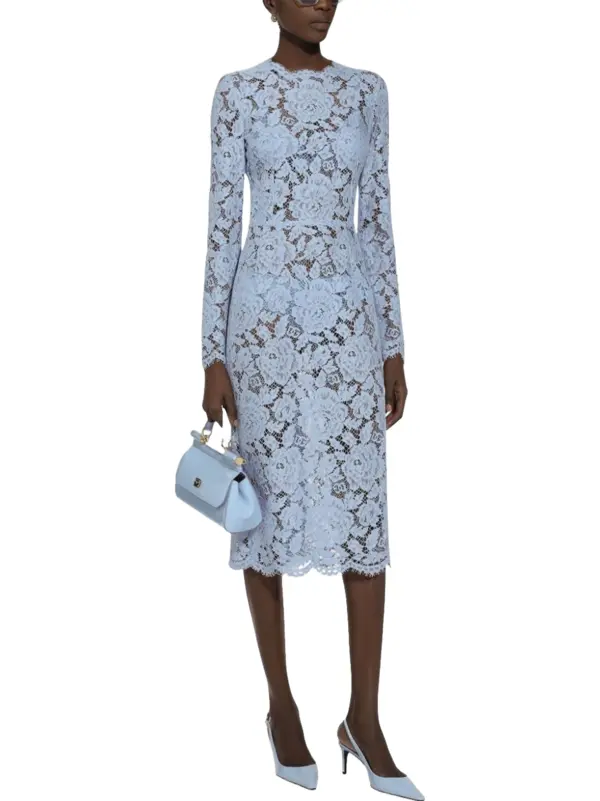 Dolce & Gabbana Cordonetto Lace Sheath Dress - Blue