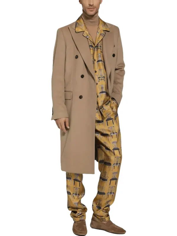 Dolce & Gabbana Graphic-print Silk Lounge Trousers - Yellow