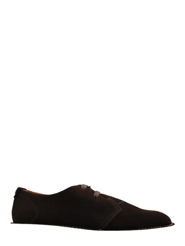 Dolce & Gabbana Logo-tag Suede Derby Shoes - Brown