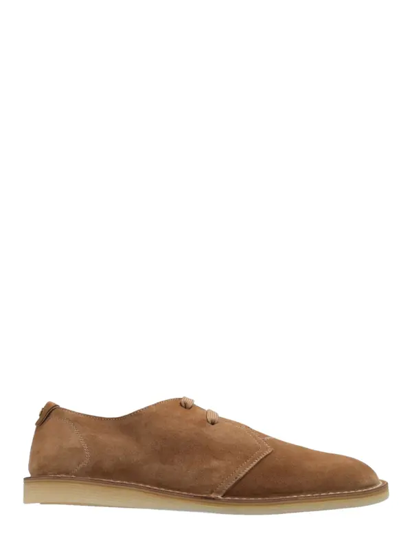 Dolce & Gabbana Logo-tag Suede Derby Shoes - Neutrals