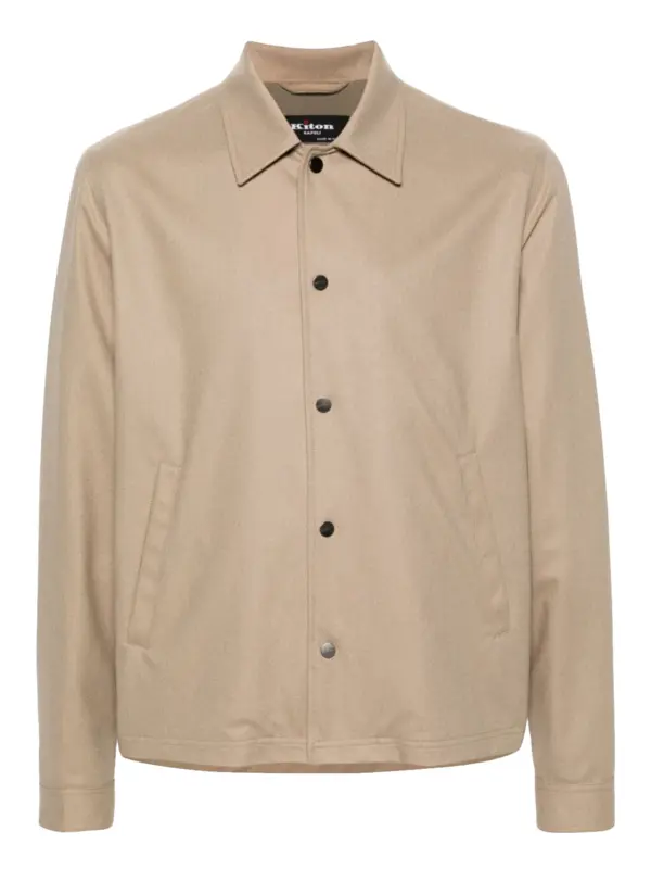 Kiton Logo-studs Jacket - Brown