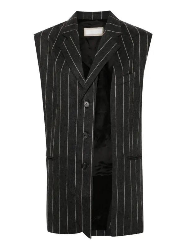 LITKOVSKA Striped Virgin Wool-blend Vest - Grey
