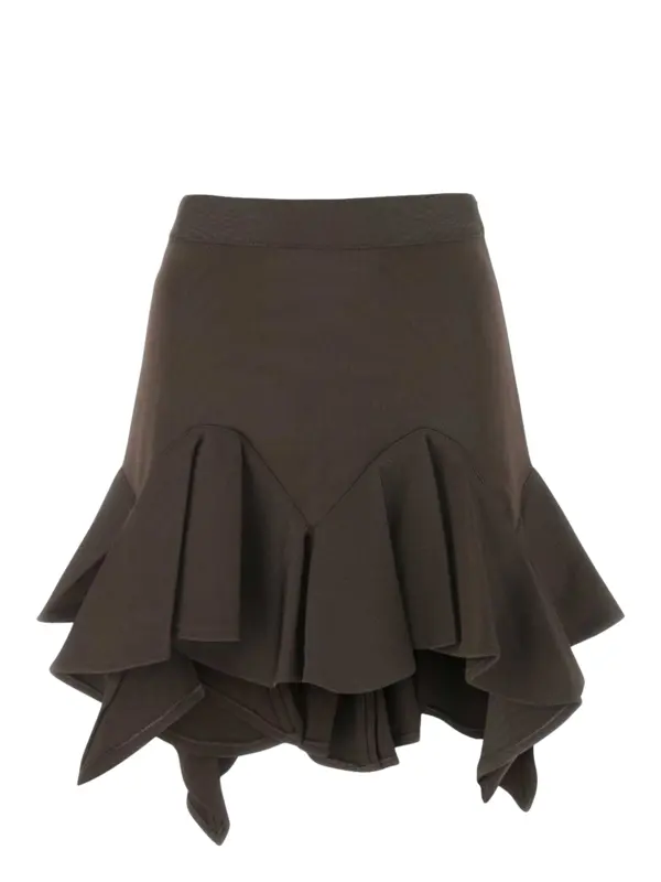 Givenchy Ruffle-detail Mini Skirt - Brown