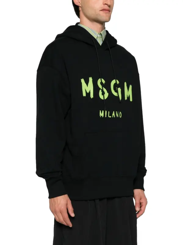 MSGM Logo-print Hoodie - Black