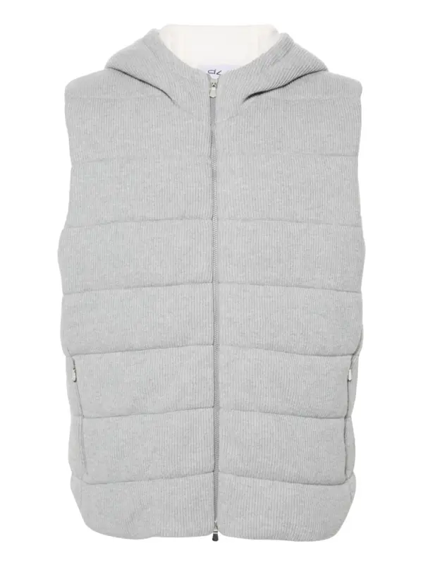 D4.0 Ribbed Knit Gilet - Grey