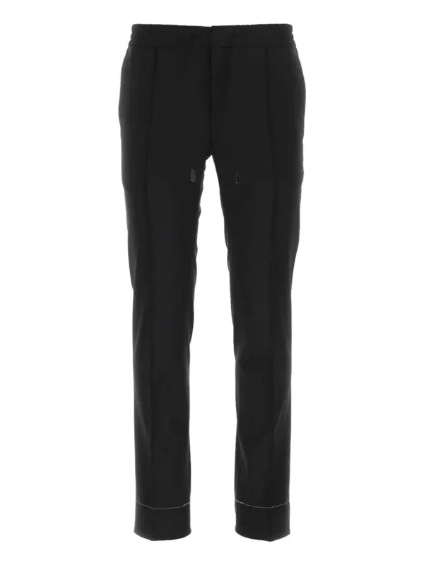 Brioni Drawstring-waist Wool Trousers - Black