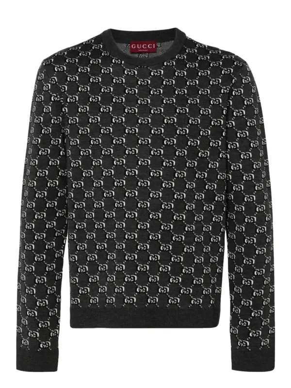 Gucci Interlocking G Jacquard Sweater - Grey