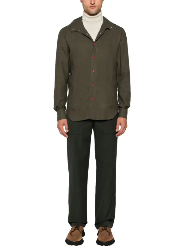 Kiton Houndstooth Hoodie - Green