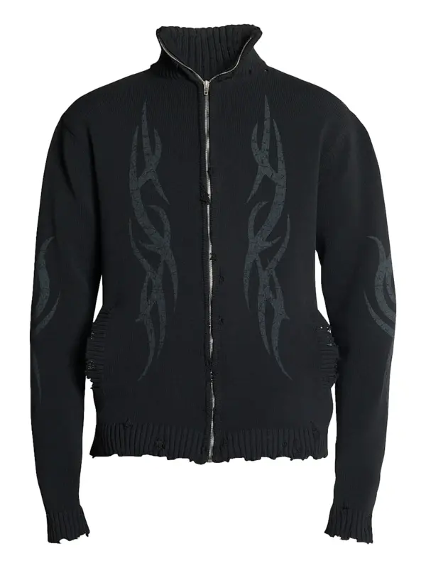 Balenciaga Tribal Zip Cardigan - Noir