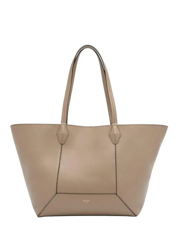 JIMMY CHOO Medium Diamond Leather Tote Bag - Taupe