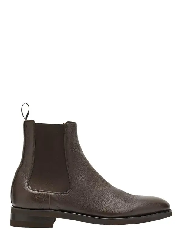 Bally Saffron Grained Leather Chelsea Boots - Ebano