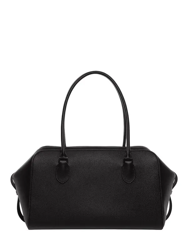 THE ROW E/w Leather Bowling Bag - Black