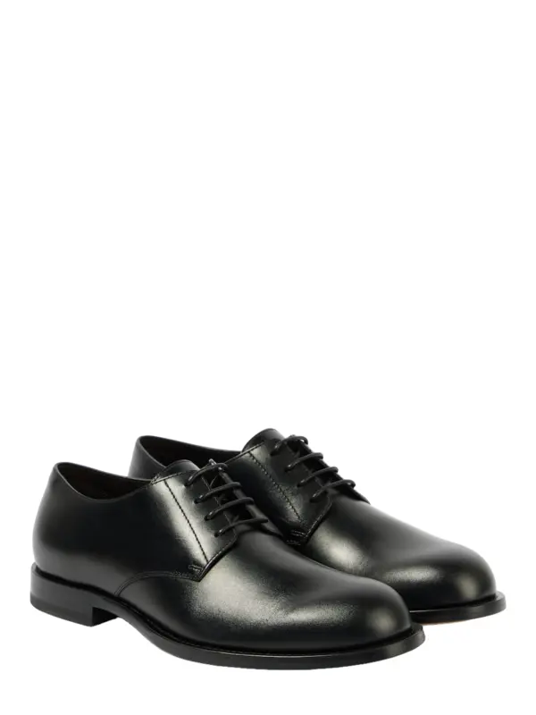 THE ROW Novus Leather Derby Shoes - Black