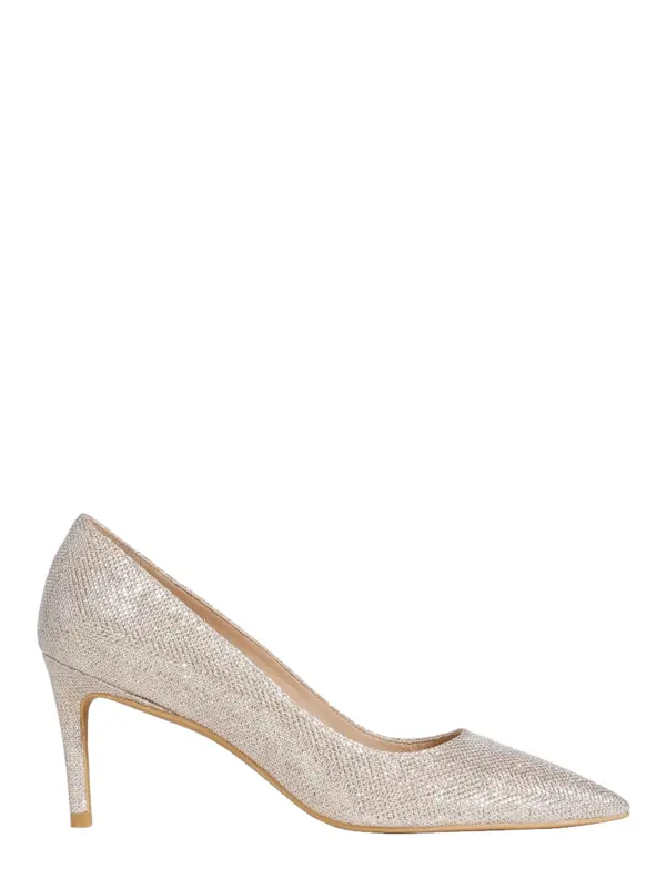 STUART WEITZMAN Linsi 75 Metallic Woven Pumps - Platinum
