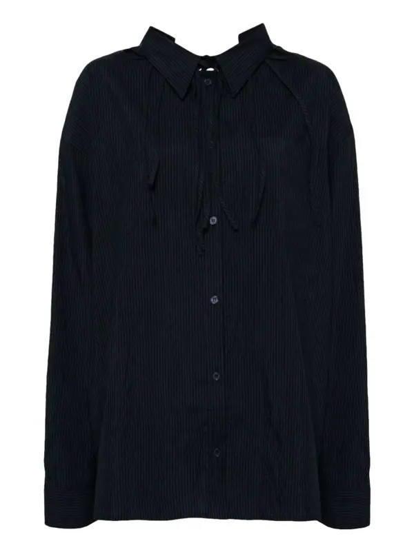 PUSHBUTTON Back-tie Oversized Shirt - Blue