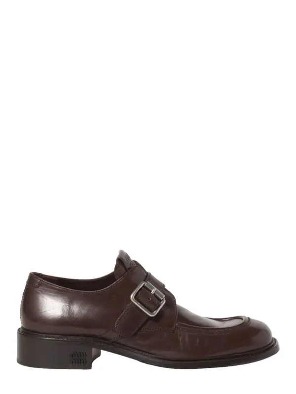 Miu Miu Leather Brogue Shoes - Brown