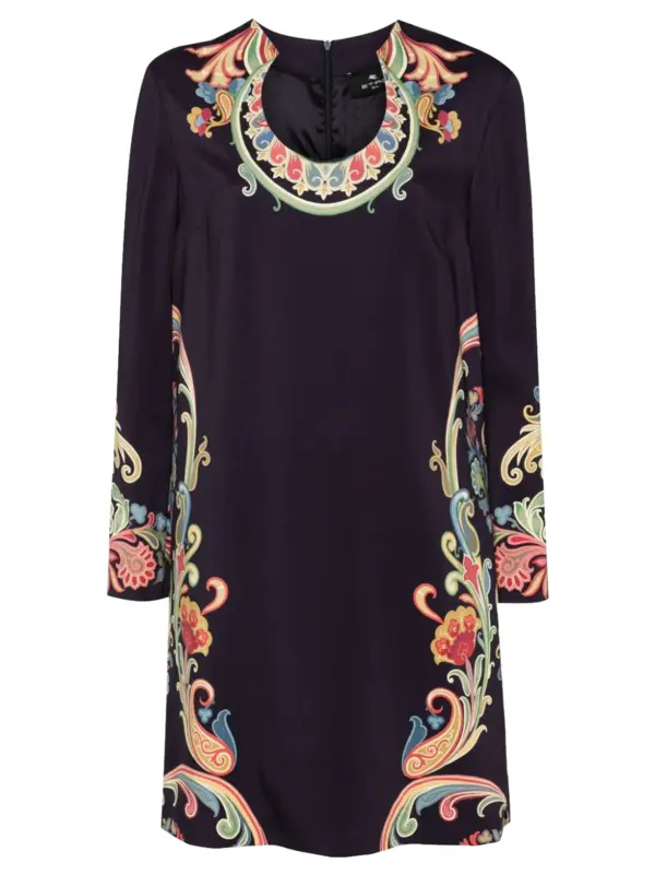 Etro Floral-print Midi Dress - Blue
