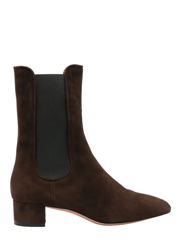 AQUAZZURA Lyon 35mm Suede Boots - Brown