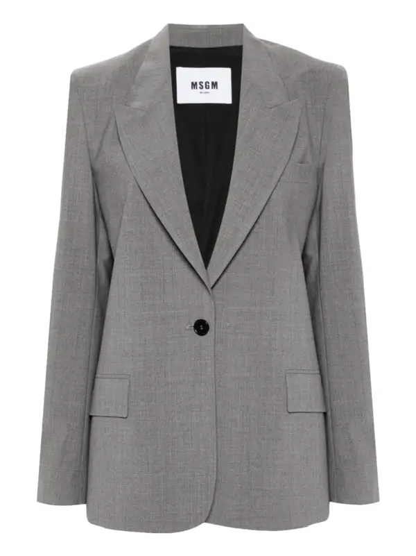 MSGM Logo-patch Blazer - Grey