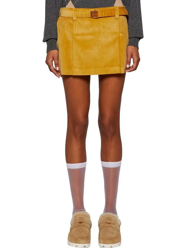 Miu Miu Corduroy Mini Skirt - Honey