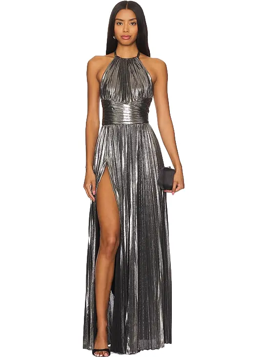 Retrofete Reiss Metallic Dress - Gunmetal