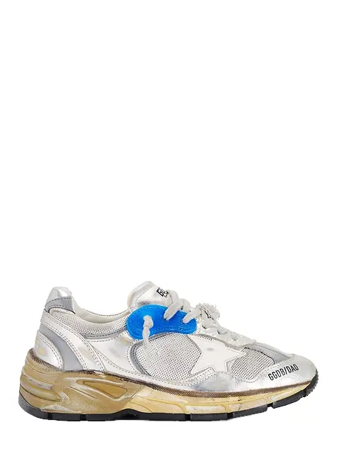 Golden Goose Running Dad Sneakers - Silver & White