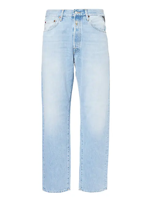 REPLAY M9zero1 Straight-leg Regular-fit Denim Jeans - Super Light Blue