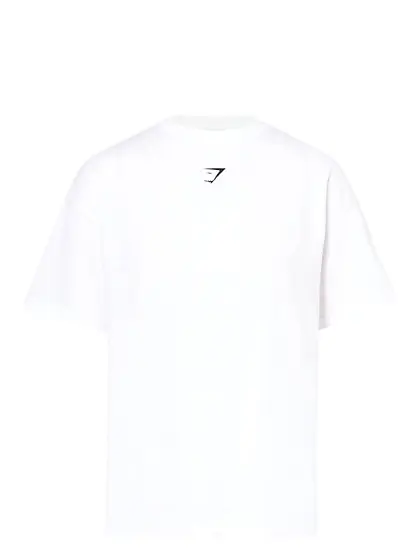 GYMSHARK Brand-print Oversized Cotton-jersey T-shirt - Gs White