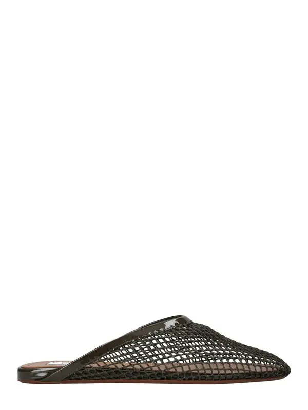 Alaïa Fishnet Mules - Green
