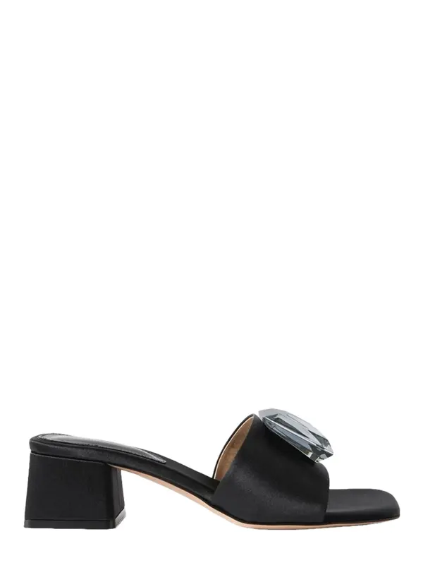 GIANVITO ROSSI Jaipur 45 Embellished Satin Mules - Black