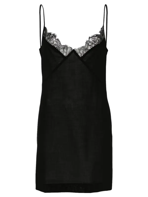 Blumarine Lace-trim Mini Dress - Black