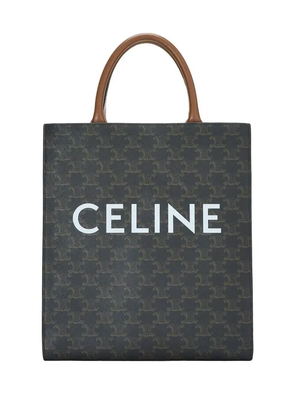 Celine Triomphe Coated Canvas Vertical Tote - Brown
