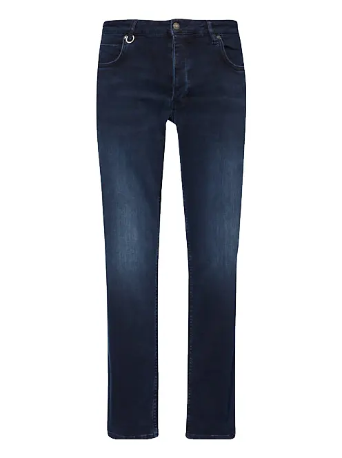 Neuw Brand-patch Straight-leg Jeans - Polar Dark Indigo