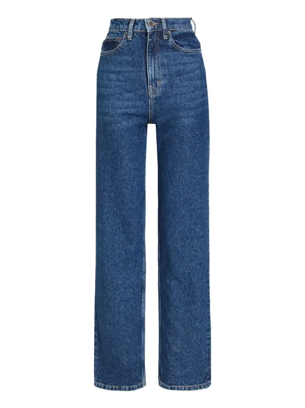 Remain Birger Christensen Embellished High-rise Straight-leg Jeans - Mid Denim