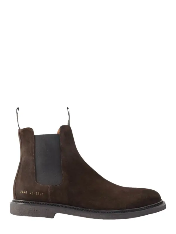 COMMON PROJECTS Waxed-suede Chelsea Boots - Brown