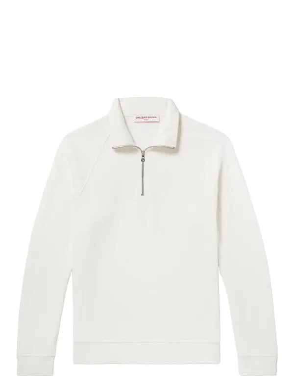 Orlebar Brown Haroun Knitted Half-zip Sweater - White