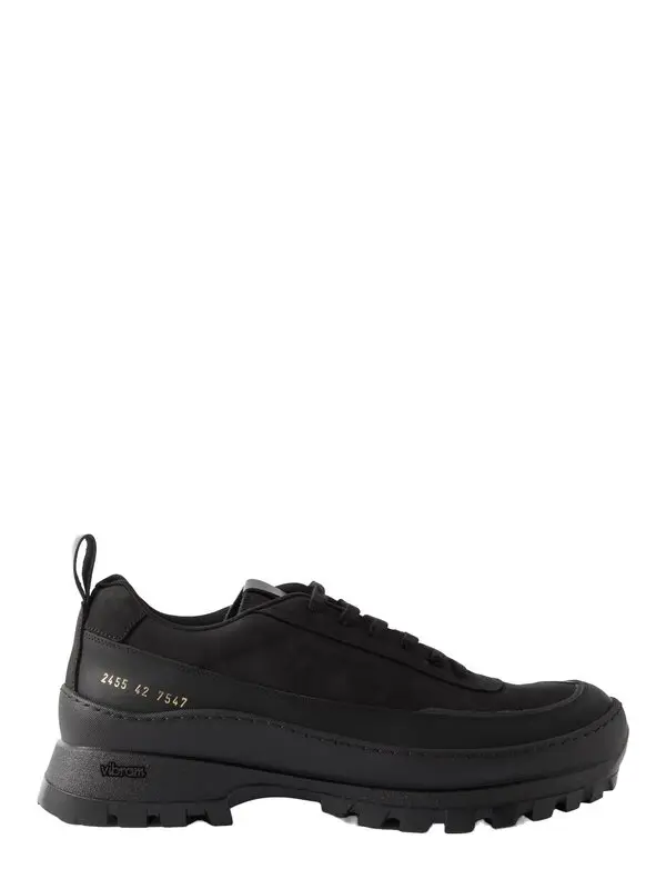 COMMON PROJECTS Track Hiker Rubber-trimmed Suede Sneakers - Black