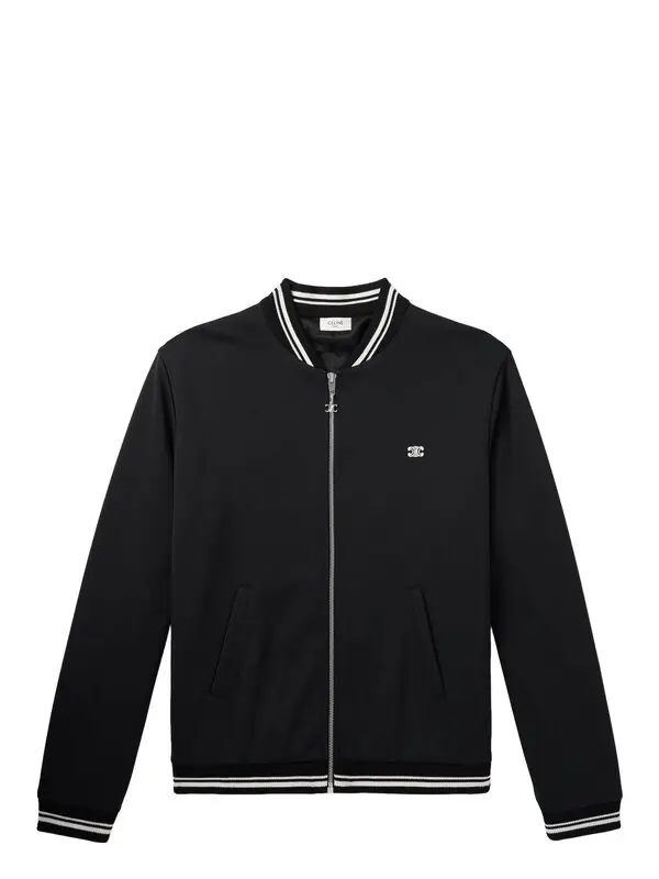 Celine Teddy Slim-fit Jersey Jacket - Black